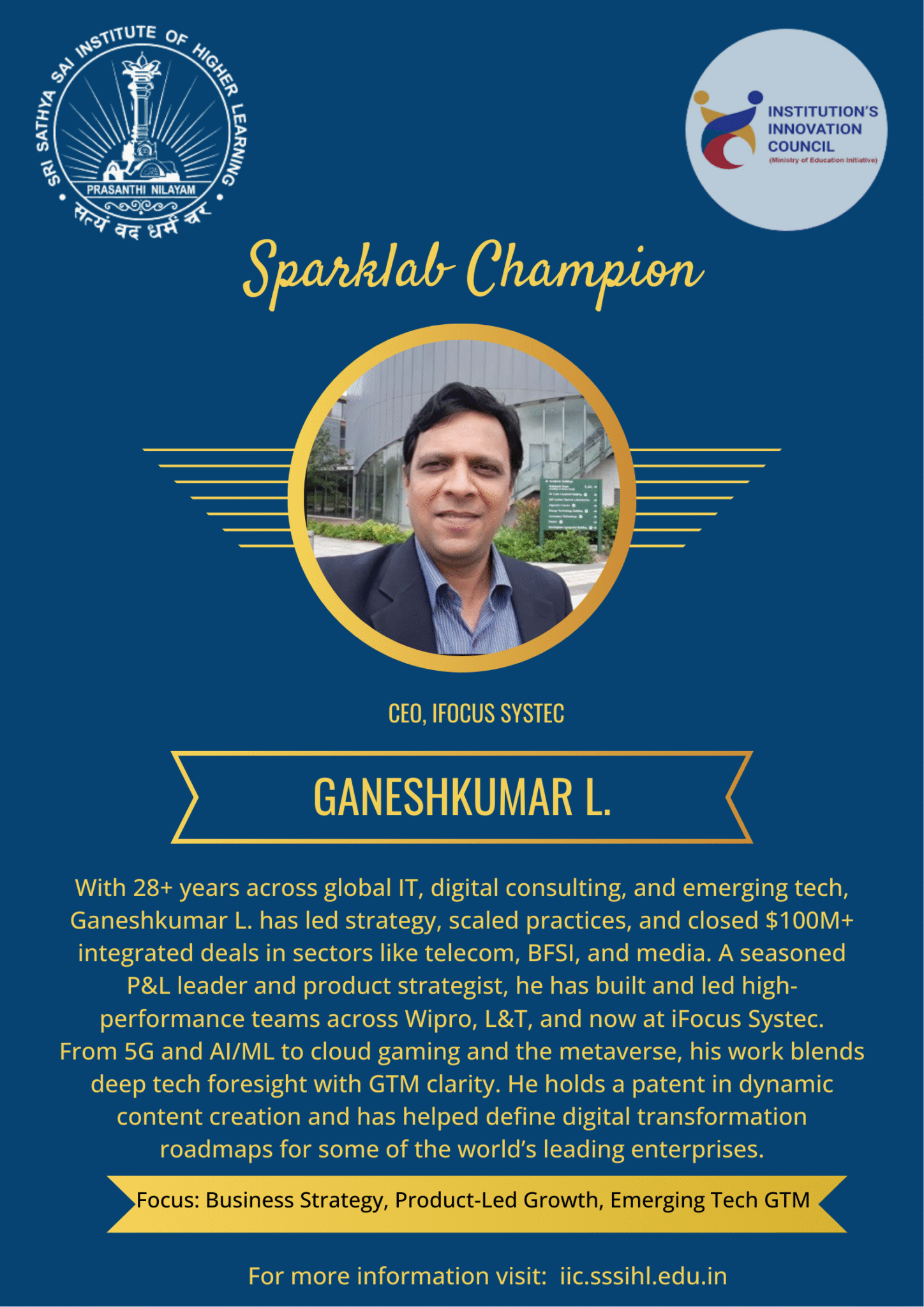 L. Ganeshkumar - SSSIHL-IIC Microsite