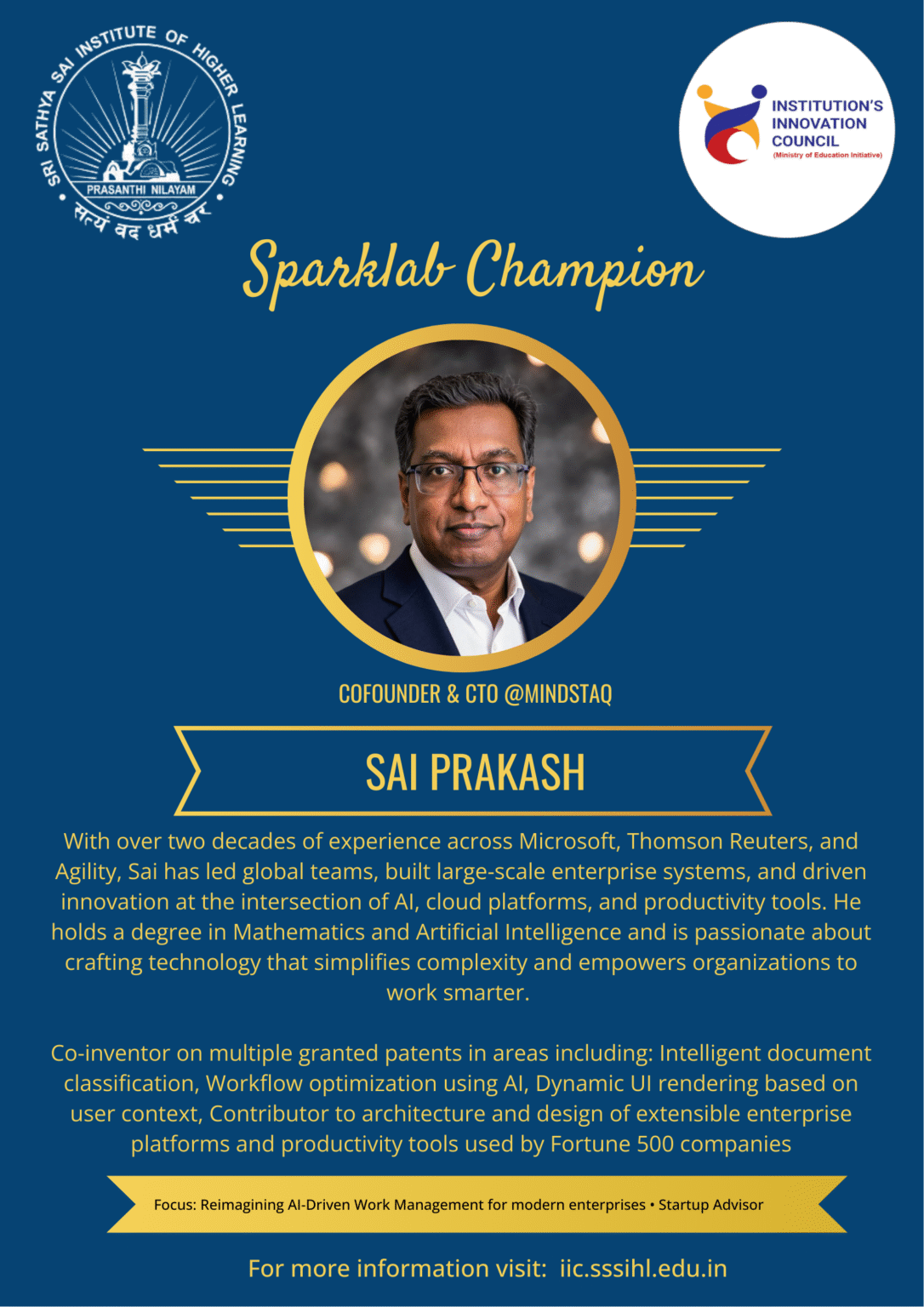 Sai Prakash - IIC.SSSIHL Microsite